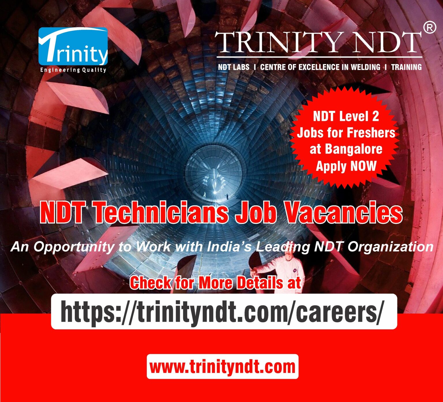 NDT Job Vacancies Level 2 Welding Inspector fresher inspectors